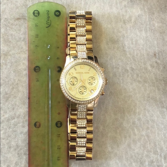 Michael Kors | Accessories | Michael Kors Runway Chronograph Mk59 Gold ...